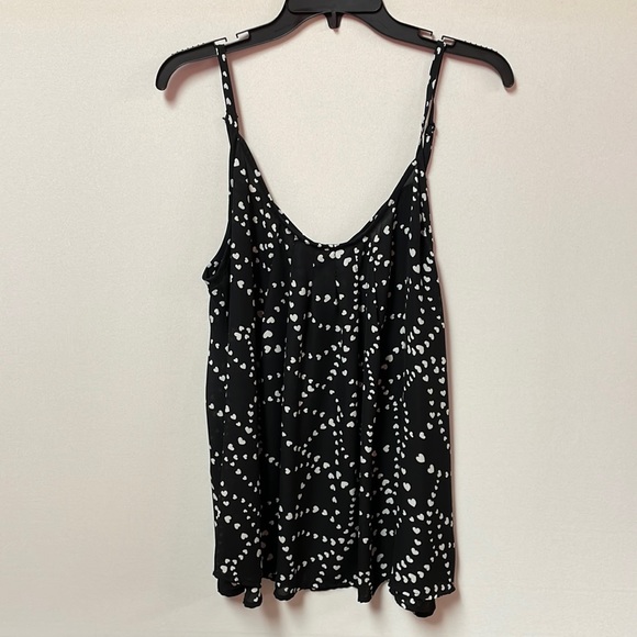 torrid | Tops | Torrid Swing Cami Tank Black With White Hearts | Poshmark